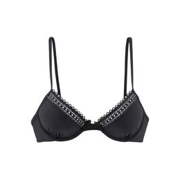 s.Oliver B&uuml;gel-Bikini-Top 'Aiko' schwarz Gr. 36 Cup A. Mit H&auml;kelkante. Mit B&uuml;gel