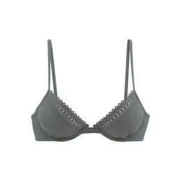 s.Oliver B&uuml;gel-Bikini-Top 'Aiko' gr&uuml;n Gr. 38 Cup B. Mit H&auml;kelkante. Mit B&uuml;gel