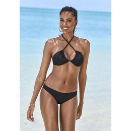 Lascana Set: Triangel-Bikini 'Yara' schwarz Gr. 36 Cup A/B. Ohne B&uuml;gel. Nachhaltig.