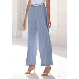 Lascana Palazzohose 'mit weitem Bein aus weicher und leichter Webware' blau Gr. 34 f&uuml;r Damen. Figurumspielend