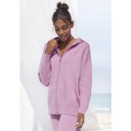 ELBSAND Strickjacke Rosa Gr. 36/38 f&uuml;r Damen. Mit Logoschriftzug. Bequem. Nachhaltig.