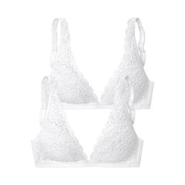 PETITE FLEUR BY LASCANA Bralette-BH ', BH ohne B&uuml;gel, Spitzen-BH, Bralette' 2xwei&szlig; Gr. 75D. Ohne B&uuml;gel
