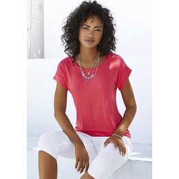 Vivance Kurzarmshirt orange Gr. 44/46 f&uuml;r Damen. Mit Rundhals. Basic