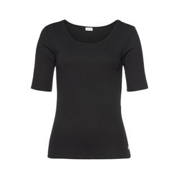 Lascana Pyjamaoberteil schwarz Gr. 36/38 f&uuml;r Damen. Mit Rundhals. Figurumspielend