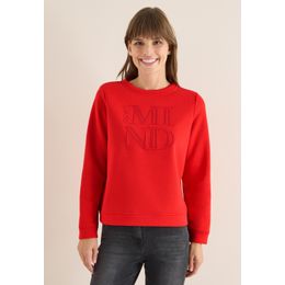 Cecil Damen Sweatshirtpumkin orange, Gr. XXL, unifarben, Web, 54% Polyester, 46% Baumwolle, Sweatshirts, Mit Stickerei