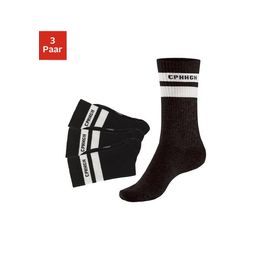 Copenhagen Studios Tennissocken schwarz Gr. 35-38 f&uuml;r Damen. Mit Logoschriftzug. Elastisch. Nachhaltig.