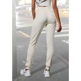 French Connection Loungepants beige Gr. 32/34 f&uuml;r Damen. Mit Logostickerei. Figurbetont. Nachhaltig.