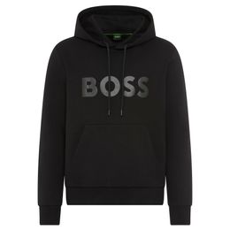 Hoodie BOSS Green "Soody", Herren, Gr. 3XL, schwarz001, Sweatware, Obermaterial: 95% Baumwolle, 5% Elasthan, unifarben, normal, Rundhals, B&uuml;ndchen, Sweatshirts Hoodie, Regular Fit, Kapuze mit Kordel, K&auml;ngurutasche, Logo-Druck