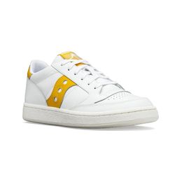 Saucony Leder-Sneakers "Jazz Court" in Wei&szlig;/ Gelb - 45% | Gr&ouml;&szlig;e 38 | Damen-sneakers