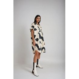 MONKI Kleid in Creme/ Schwarz - 50% | Gr&ouml;&szlig;e M | Damen-kleider