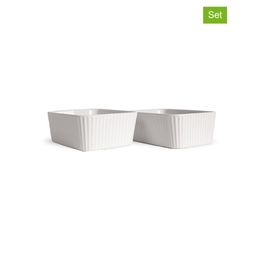 Sagaform 2er-Set: Mini-Ofenformen ''Flora'' in Wei&szlig; - (B)12,5 x (H)4,5 x (T)9 cm - 15% | Kochgeschirr