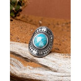 AMAZONIA Silber-Ring "Nahual" mit Edelstein - 77% | Gr&ouml;&szlig;e 48 | Schmuck