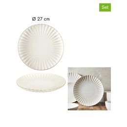 THE HOME DECO FACTORY 6er-Set: Platzteller ''Vlora'' in Creme - &Oslash; 27 cm - 51% | Gedeckter-tisch