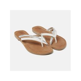 Lazamani Leder-Zehentrenner in Wei&szlig; - 57% | Gr&ouml;&szlig;e 40 | Damen-sandalen