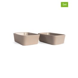 Sagaform 2er-Set: Mini-Ofenformen ''Flora'' in Beige - (B)12,5 x (H)4,5 x (T)9 cm - 15% | Kochgeschirr