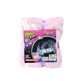 Toi-Toys Fluoreszierende Decke "Einhorn" in Rosa - (L)130 x (B)150 cm - 27% | Baby-spieldecken