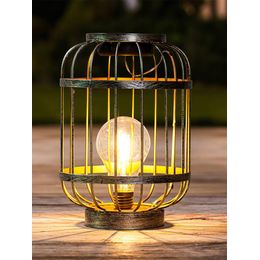 Garden Hero LED-Solar-Tischlaterne in Gold/ Gr&uuml;n - (B)17 x (H)24 x (T)17 cm - 42% | Aussenbeleuchtung