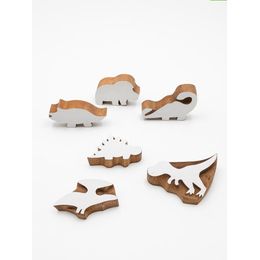 Samimi 6er-Set: Blockdruck-Stempeln ''Dinos'' in Natur/ Wei&szlig; - (L)5 x (B)4 cm - 37% | Kreativbedarf-diy
