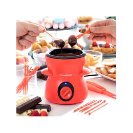 InnovaGoods Schokoladenfondue mit Zubeh&ouml;r in Rot/ Schwarz - (B)14,7 x (H)12,5 x (T)14,7 cm - 80% | Kuechengeraete