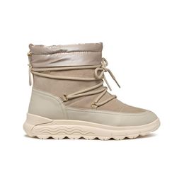 Geox Leder-Winterstiefel "Spherica" in Gold/ Beige - 58% | Gr&ouml;&szlig;e 39 | Damen-stiefel