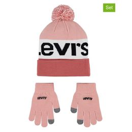 Levi's Kids 2tlg. Set: M&uuml;tze und Handschuhe in Rosa - 17% | Kindermuetzen