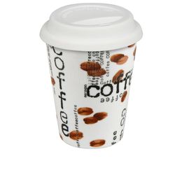 K&ouml;nitz K&ouml;nitz To-Go-Becher "Coffee Collage" in Wei&szlig;/ Braun - 380 ml - 10% | Gedeckter-tisch