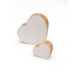 Samimi 2er-Set: Blockdruck-Stempeln ''Heart'' in Natur/ Wei&szlig; - (L)9 x (B)7 cm - 20% | Kreativbedarf-diy