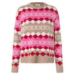Maerz Muenchen Wollpullover in Beige/ Pink/ Rot - 64% | Gr&ouml;&szlig;e 42 | Damen-pullover-cardigans