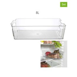 COOK CONCEPT 2er-Set: K&uuml;hlschrank-Organizer in Transparent - (B)37 x (H)10 x (T)21,5 cm - 27% | Aufbewahren-servieren