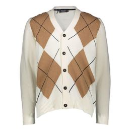 Maerz Muenchen Cardigan in Creme/ Hellbraun - 54% | Gr&ouml;&szlig;e 52 | Herren-pullover-cardigans