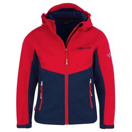 Trollkids Softshelljacke "Kristiansand" in Dunkelblau/ Rot - 48% | Gr&ouml;&szlig;e 164 | Kinder-outdoor-jacken
