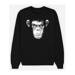 WOOOP Sweatshirt "Evil Monkey" in Schwarz - 54% | Gr&ouml;&szlig;e M | Herren-plussize