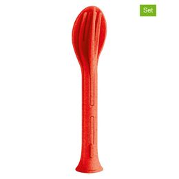 Koziol 2er-Set: Besteckset "Klikk Pocket" in Rot - (L)17 cm - 30% | Gedeckter-tisch