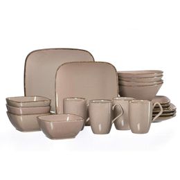 Ritzenhoff Breker Kombiservice Casa, Braun, Keramik, 20-teilig, Uni, 375 ml,625 ml, Lfgb, handbemalt, Essen & Trinken, Geschirr, Geschirr-Sets, Kombiservice