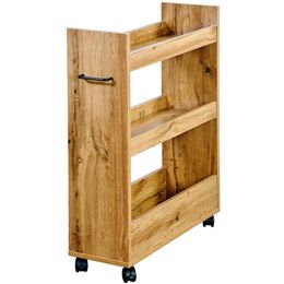 Kesper Allzweckwagen, Eiche, Holzwerkstoff, 3 F&auml;cher, 60x78x22 cm, FSC 100%, Esszimmer, Barm&ouml;bel, Barwagen
