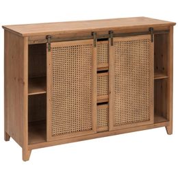 Livetastic Kommode, Natur, Holz, Tanne,Rattan, Tanne,Tanne, massiv, 2 F&auml;cher, 3 Schublade(n) Schubladen, 120x86x40 cm, Fsc, Wohnzimmer, Kommoden & Sideboards, Kommoden
