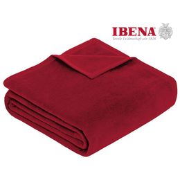 Ibena Wohndecke &raquo;Luxus&laquo; verschiedene gr&ouml;&szlig;en, uni, kuscheldecke, premium, made in Europe! rot Baumwolle, Kunstfaser