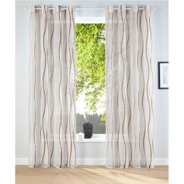 OTTO home Gardine &raquo;Dimona&laquo; &Ouml;sen 2 Stk. tlg. 2-er Set, transparent, Voile, Polyester, Wellen beige Voile, Polyester