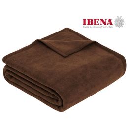 Ibena Wohndecke &raquo;Luxus&laquo; verschiedene gr&ouml;&szlig;en, uni, kuscheldecke, premium, made in Europe! braun Baumwolle, Kunstfaser