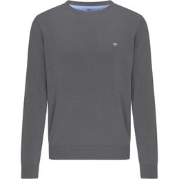 Fynch-Hatton Herren Fynch-Hatton Strickpullover &raquo;Fynch-Hatton Langarmpullover&laquo; aus Baumwolle, normale Passform, h&uuml;ftbedeckende L&auml;nge grau XXL