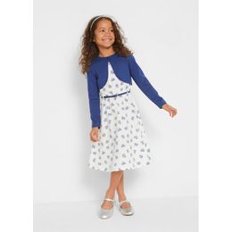 bonprix Kinder bonprix Sommerkleid Set, festlicher Stil, Set, aus Baumwolle und Polyurethan blau 116, N-Gr