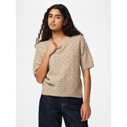 Pieces Damen Pieces Strickpullover &raquo;PCLELOU SS O-NECK KNIT NOOS BC&laquo; mit Ajourmuster M
