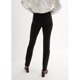 bonprix Damen bonprix Stretch-Hose &raquo;Stretch-Hose in Schlupfform&laquo; aus Viskose, Slim Fit Passform, Schlupfform mit G&uuml;rtelschlaufen schwarz 54, N-Gr