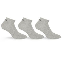 Fila Damen Socken &raquo;UNISEX INVISIBLE PLAIN SOCKS&laquo; 3 Paar tlg. mit eingestricktem Logo an der Ferse grau 35-38