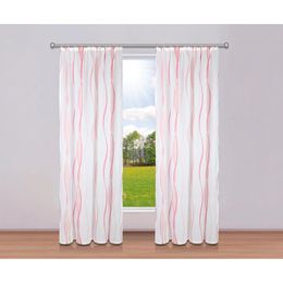 OTTO home Gardine &raquo;Dimona&laquo; Kr&auml;uselband 2 Stk. tlg. 2er-Set, Bestseller, Polyester, Wellen rosa Voile, Polyester