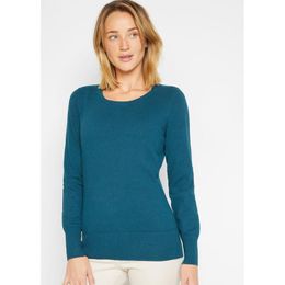 bonprix Damen bonprix Strickpullover aus Baumwollmischung, ohne Verschluss und Kragen, Slim Fit Passform gr&uuml;n 40/42 (M)
