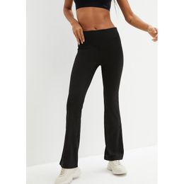 bonprix Damen bonprix Sporthose aus Powerstretch-Material, Slim Fit Passform, mit Ges&auml;&szlig;tasche schwarz 56/58 (XXXL), N-Gr