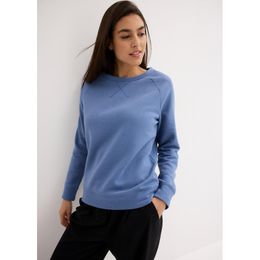 bonprix Damen bonprix Sweatshirt &raquo;Sweatshirt&laquo;, klassischer Rundhalsausschnitt, bequeme Passform, ohne Verschluss blau 48/50 (XL)