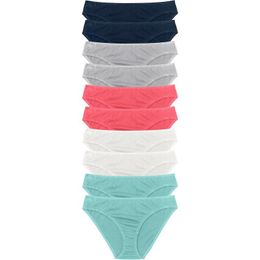 bonprix Damen bonprix Slip &raquo;Slip (10er Pack)&laquo; Packung, 10, 10 Stk. bequeme Passform, aus Baumwolle, verschiedene Farben, im 10er Pack blau 48/50 (XL),