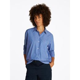 Tommy Hilfiger Damen Langarmbluse &raquo;ESS POPLIN EASY FIT SHIRT&laquo; Baumwolle blau 38